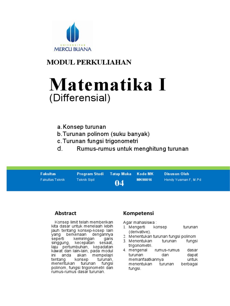 Modul-4. MTK I Differensial | PDF