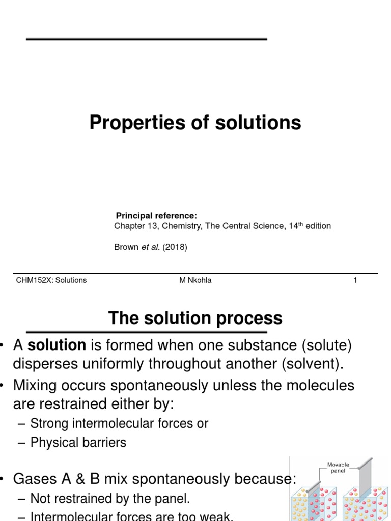 Properties of Solutions 2021 | PDF