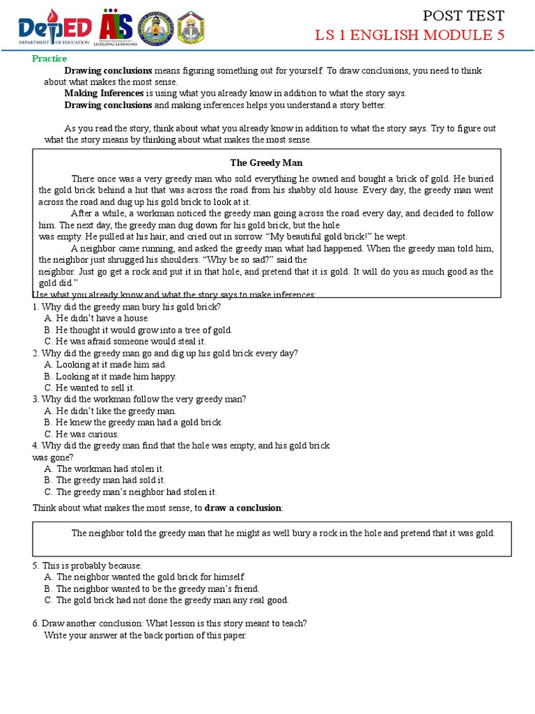 LS1 Module 5 Post Test | PDF
