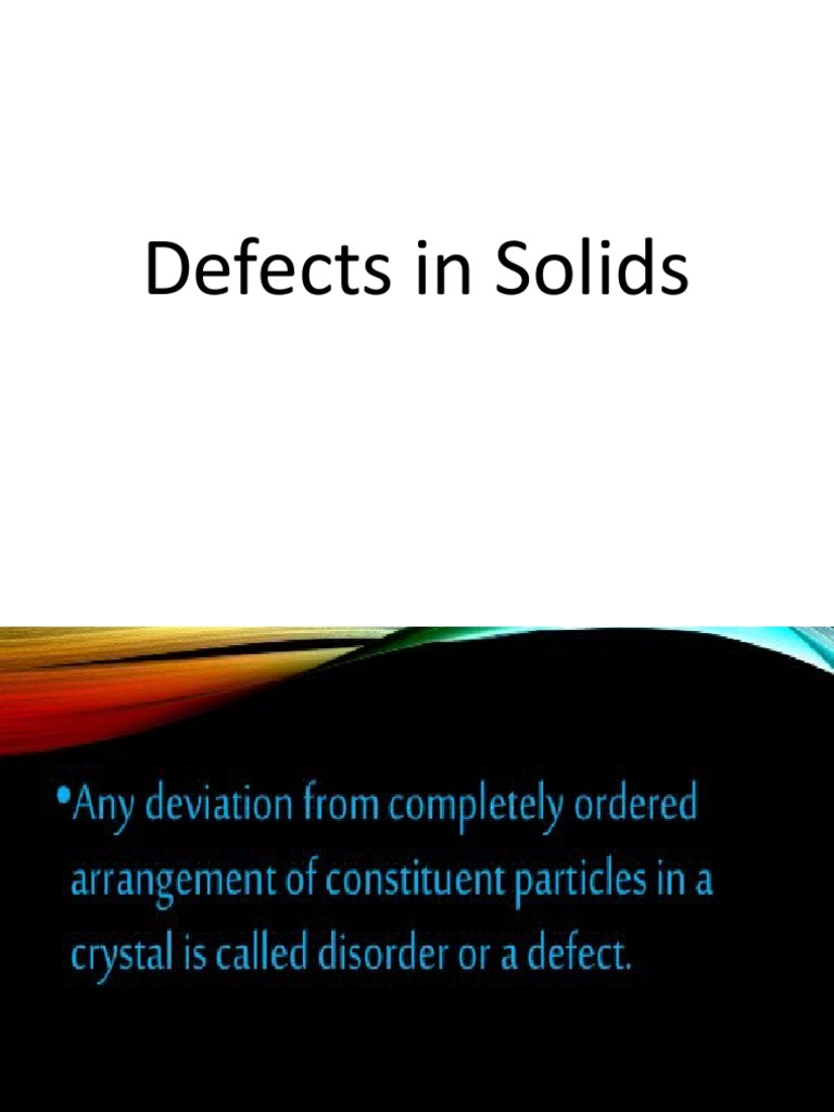 Defects in Solids | PDF | Semiconductors | Doping (Semiconductor)