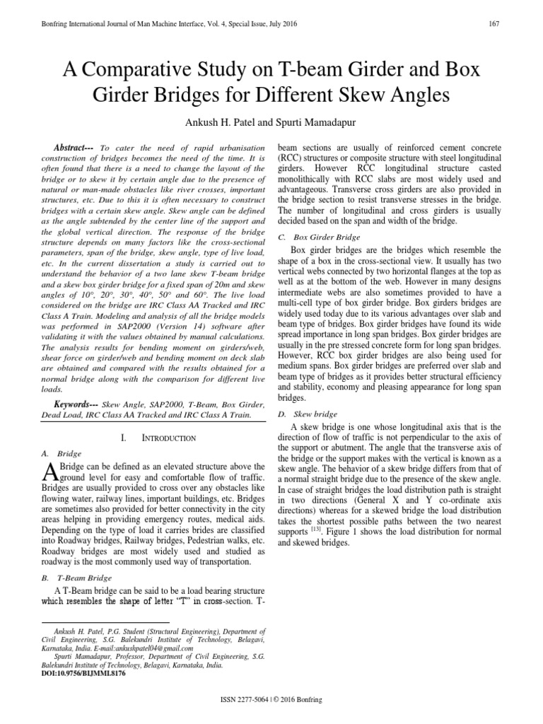 A Comparative Study on T-beam Girder and Box Girder Bridges for ...