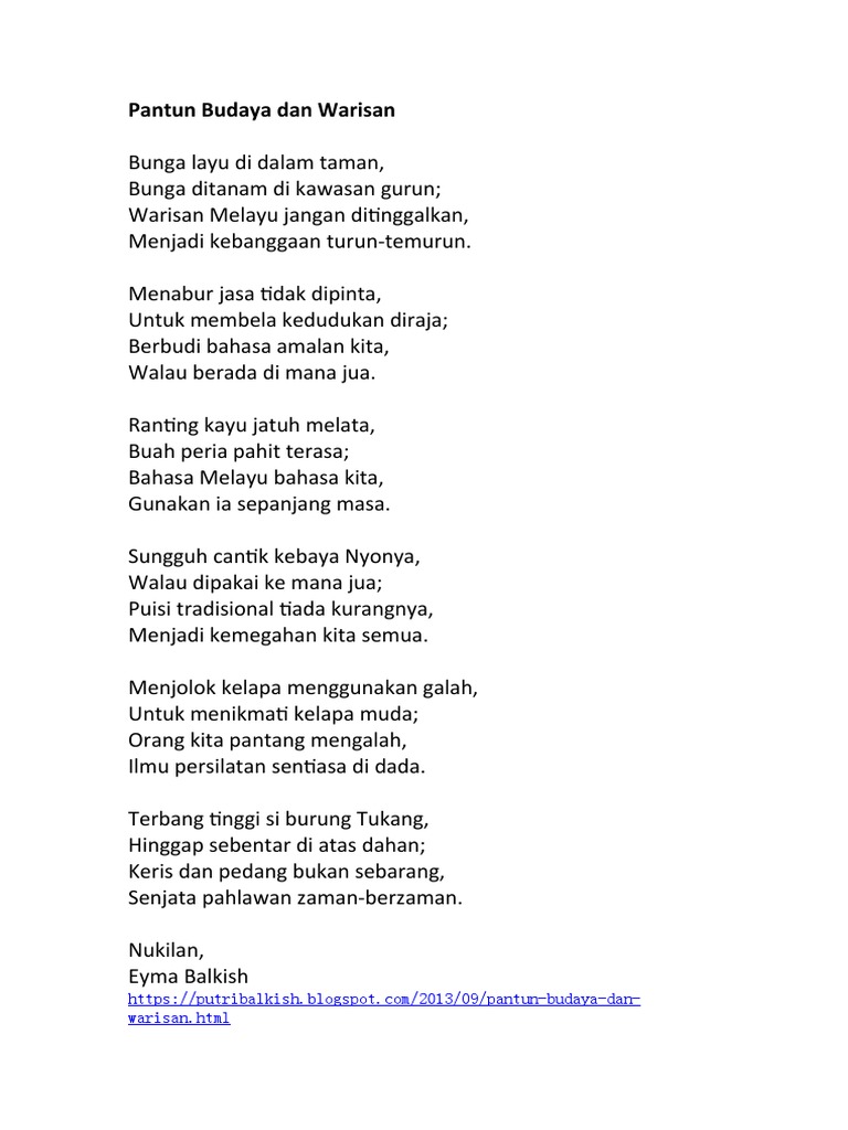 Syair Budaya Dan Warisan | PDF