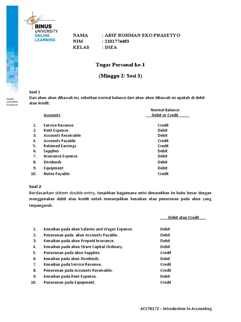 Introduction To Accounting - TP1 | PDF