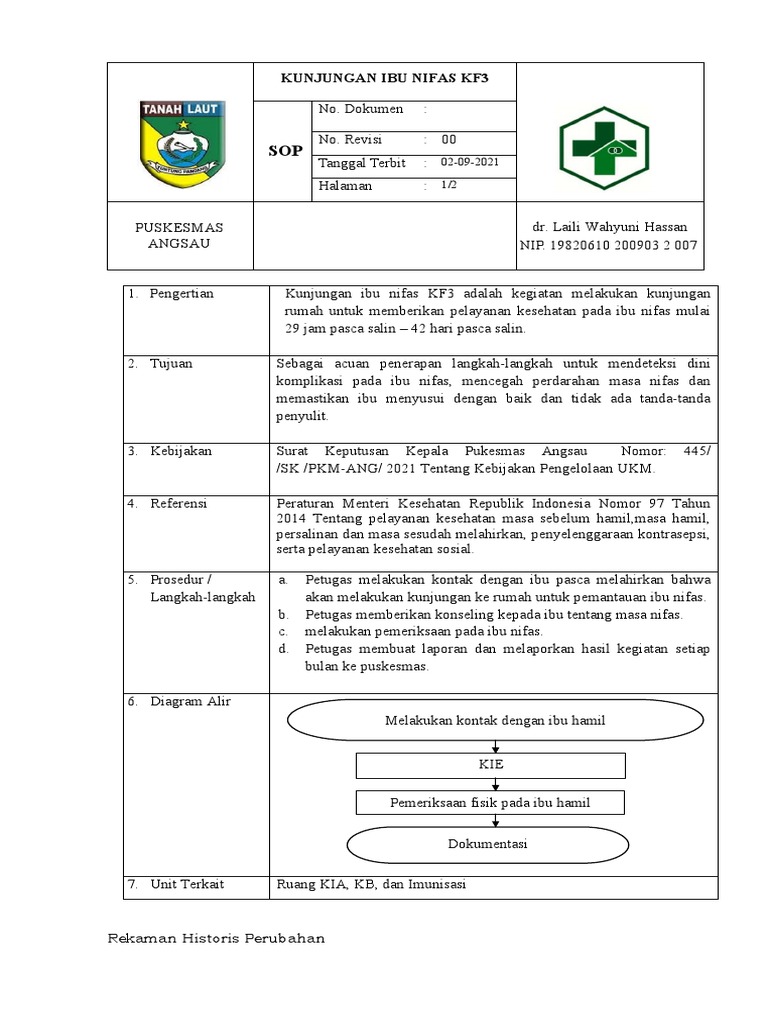 SOP Kunjungan Ibu Nifas KF3 | PDF
