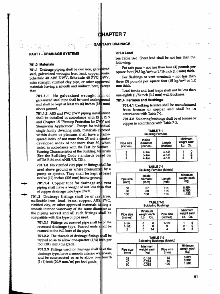 Chapter 7 - Sanitary Drainage | PDF