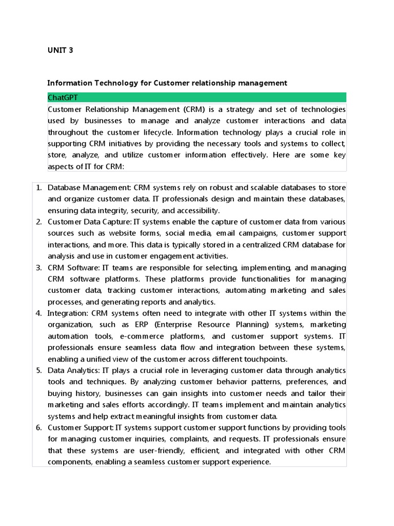 CRM Notes | PDF | Customer Relationship Management | Analytics