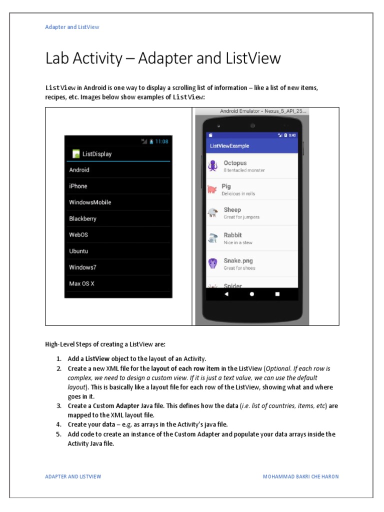 Lab Activity - List View | PDF