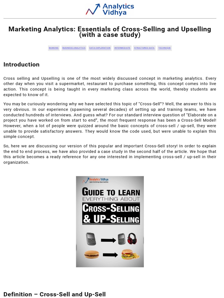Learn Cross Selling Upselling | PDF