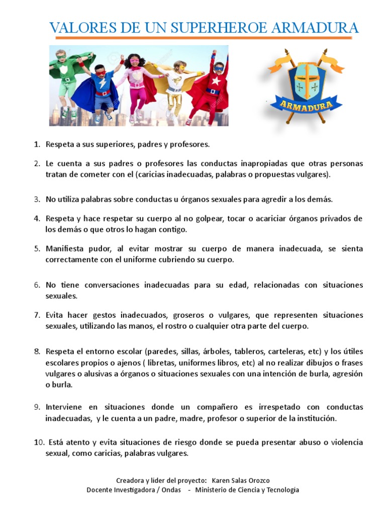 Valores de Un Superheroe Armadura | PDF