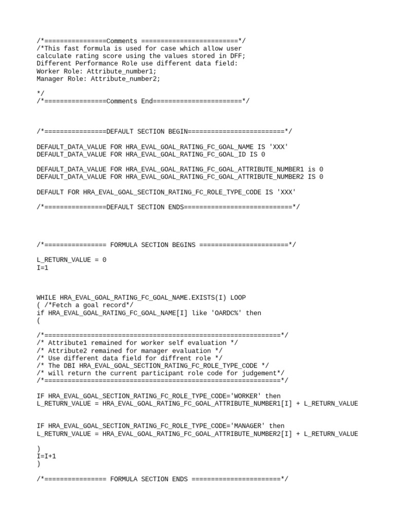 I Calculation Fast Formula Based On DFF Values | PDF