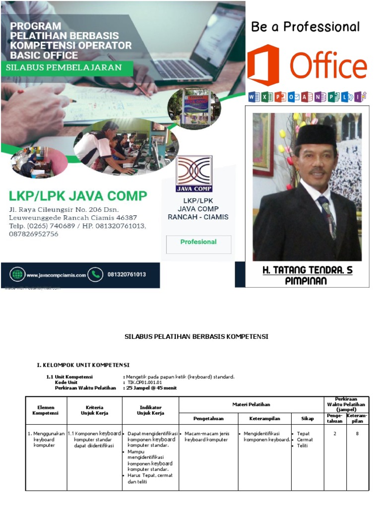 Silabus Operator Komputer | PDF