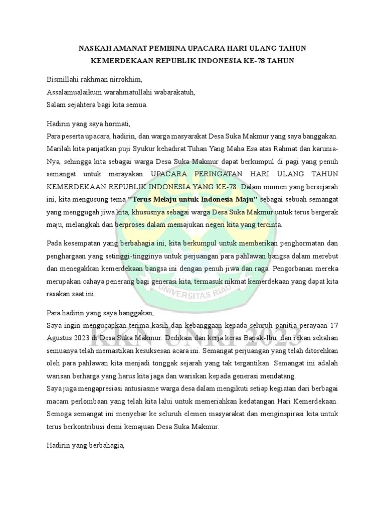 Naskah Amanat Hut Ri Pdf