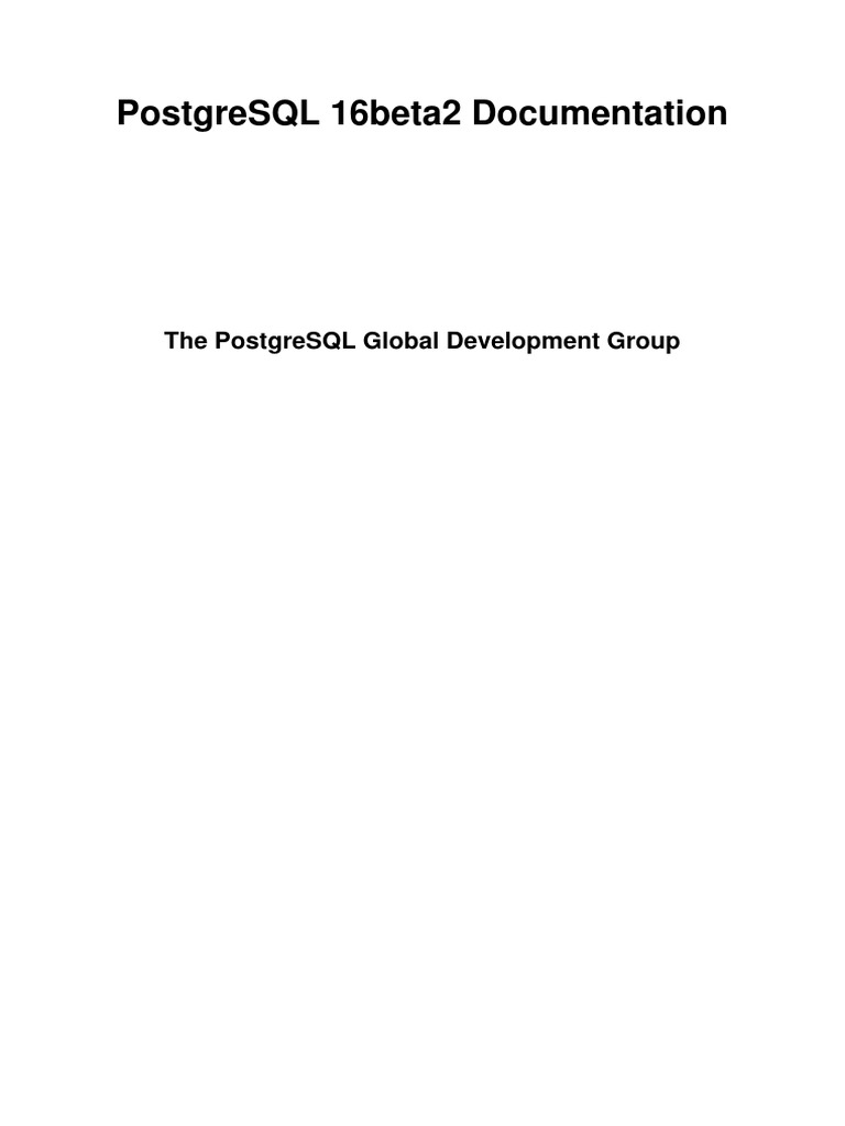 Postgresql 16 A4 | PDF