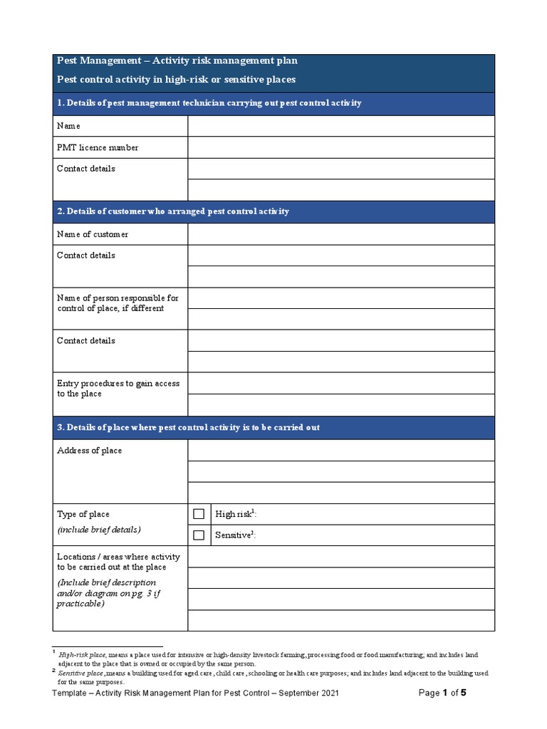 Armp Template Pestcontrol Activity | PDF