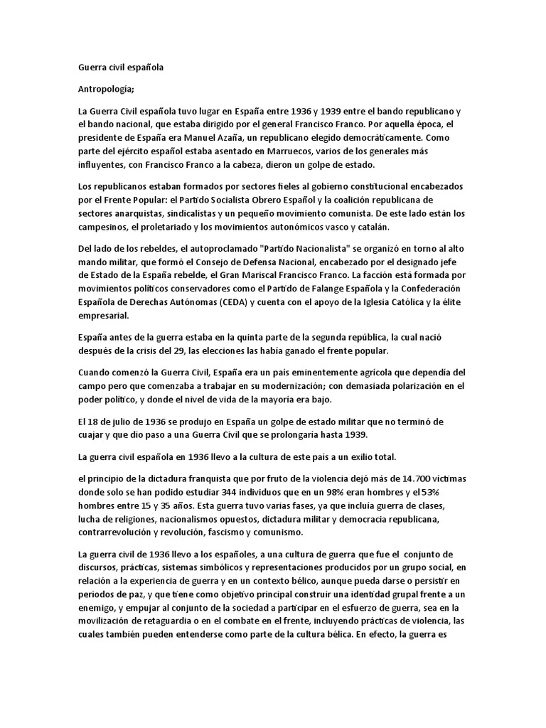 Guerra Civil Española | PDF | guerra civil Española | España