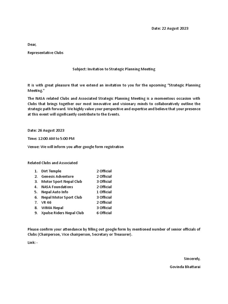 Strategic Meeting for Club Leaders | PDF