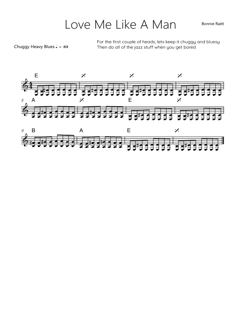 Love Me Like A Man - Full Score | PDF