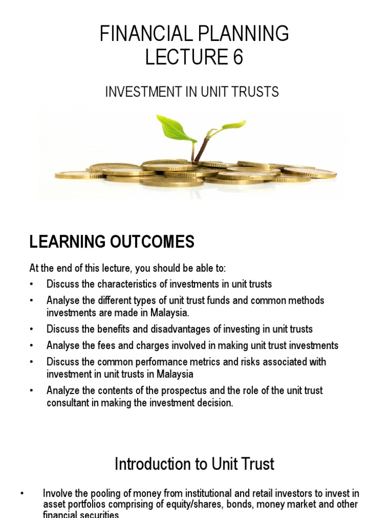 Lecture 6 - Investment in Unit Trust | PDF