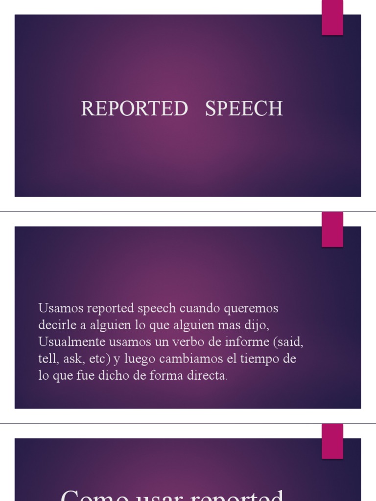 Reported Speech | PDF