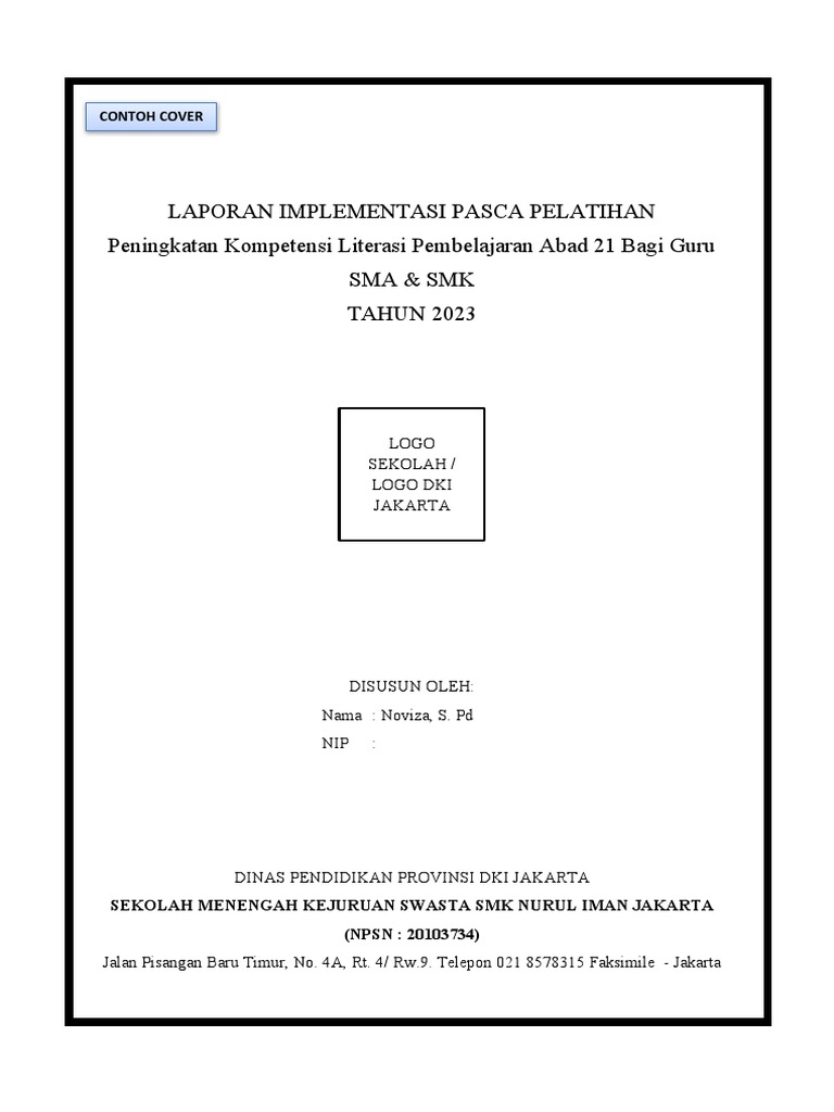 Format Laporan Implementasi Pasca Pelatihan 2023 | PDF