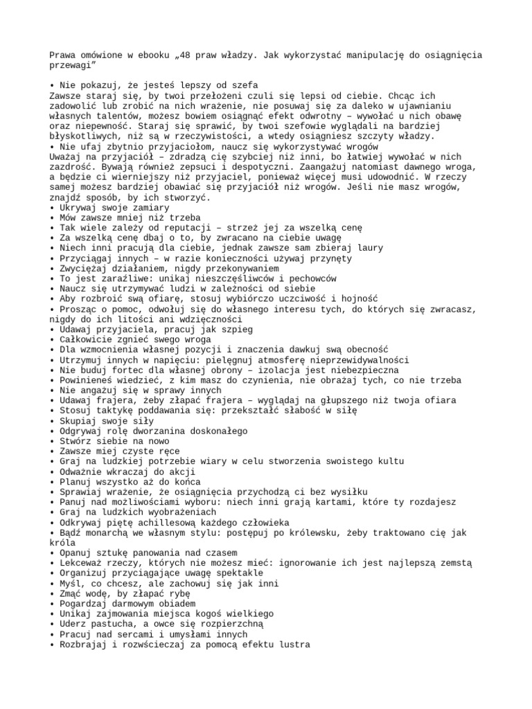 48 Praw Władzy | PDF