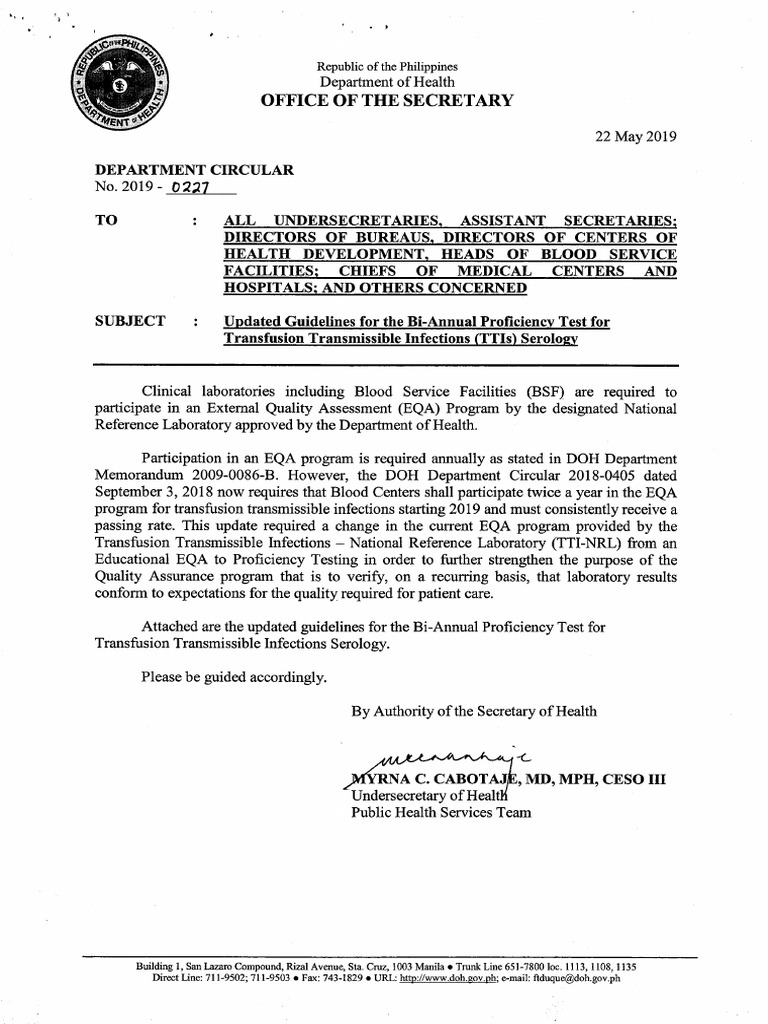 17 Dc2019-0227 Updated Guidelines Bi Annual EQAS | PDF