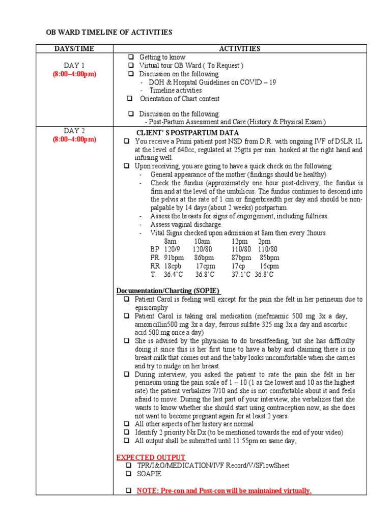 OB-WARD-TIMELINE-OF-ACTIVITIES (4) | PDF