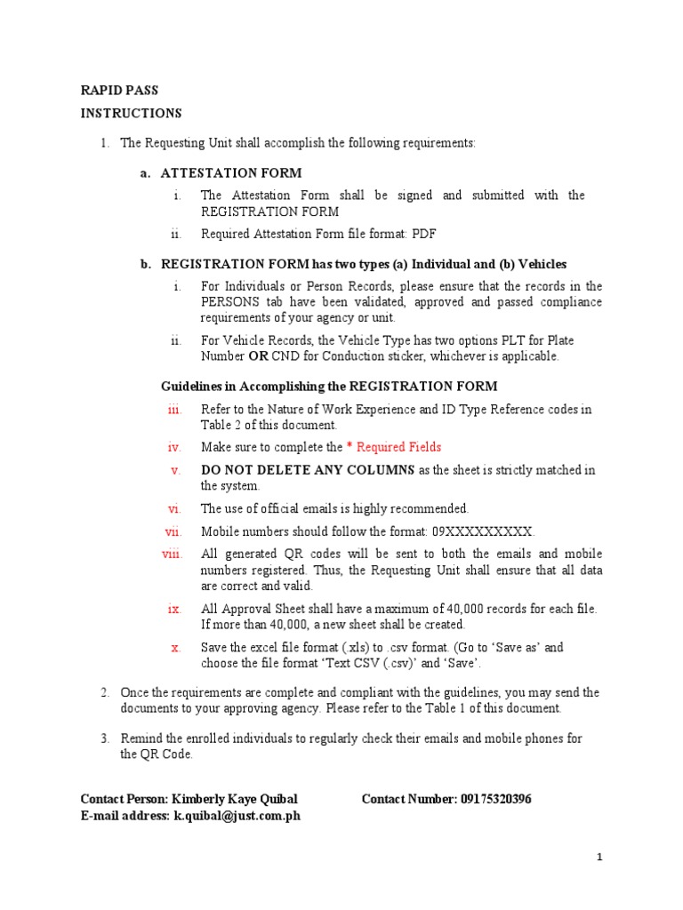 RapidPass System Guidelines | PDF | Microsoft Excel | Metro Manila