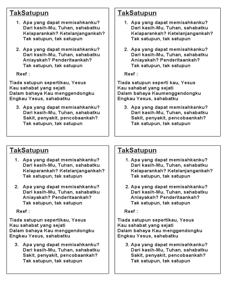 Tak Satupun LIRIK | PDF