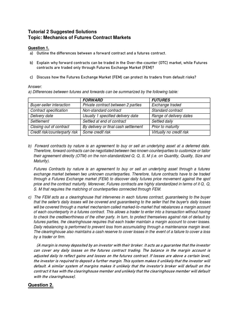 Tutorial 2 Solutions | PDF | Futures Contract | Margin (Finance)