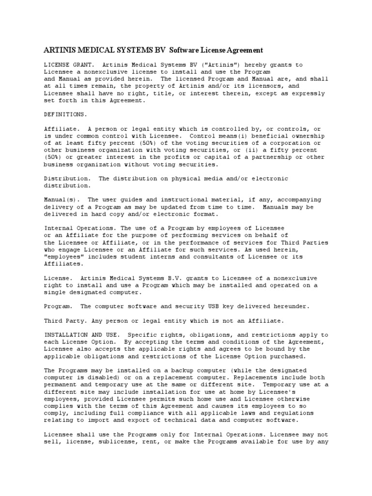 AMS Software License Agreement | PDF