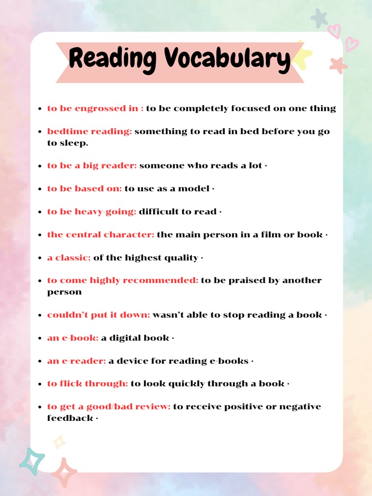 Reading Vocabulary | PDF