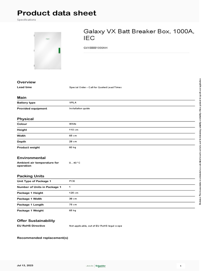 Galaxy VX Gvxbbb1000ah | PDF