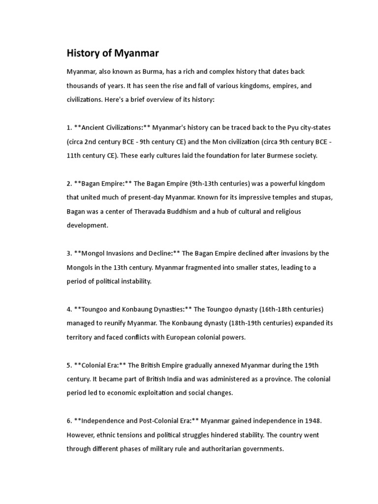 History of Myanmar | PDF
