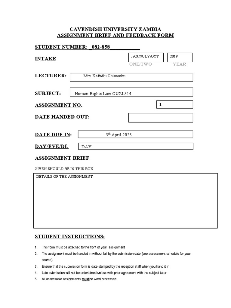 Kuyembas Assignment Cover Page Copy | PDF