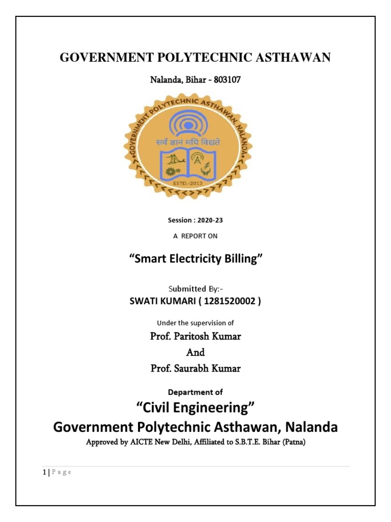 Smart Electricity Billing Pdf