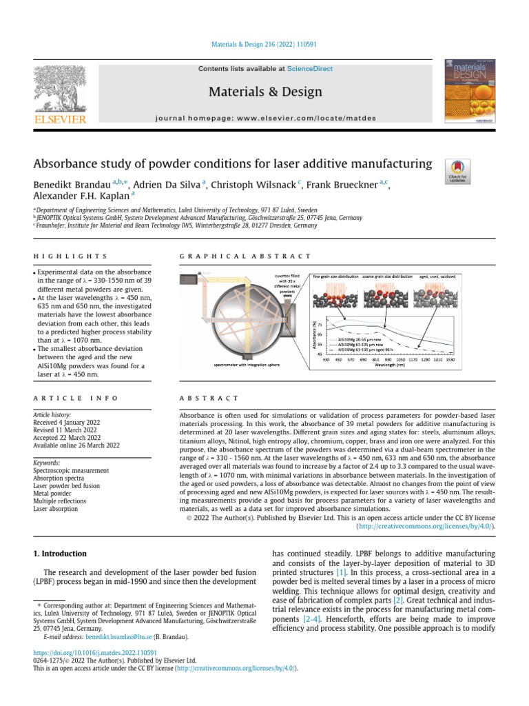 Absorbance Study of Sls Powder and Distribution | PDF | Absorption Spectroscopy | Electron