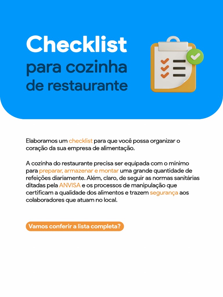 Checklist Cozinha de Restaurante | PDF