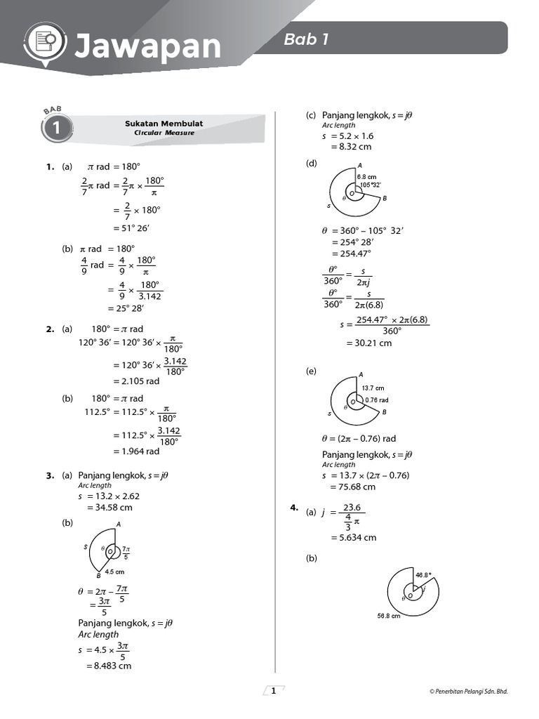 Circular Measure and Arc Length Calculations | PDF