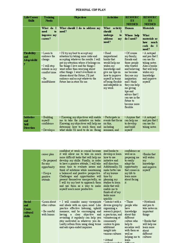 Educ 102 CPD Plan | PDF