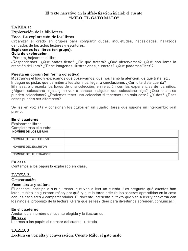 Milo, El Gato Malo | PDF | Cuentos | Comprensión lectora