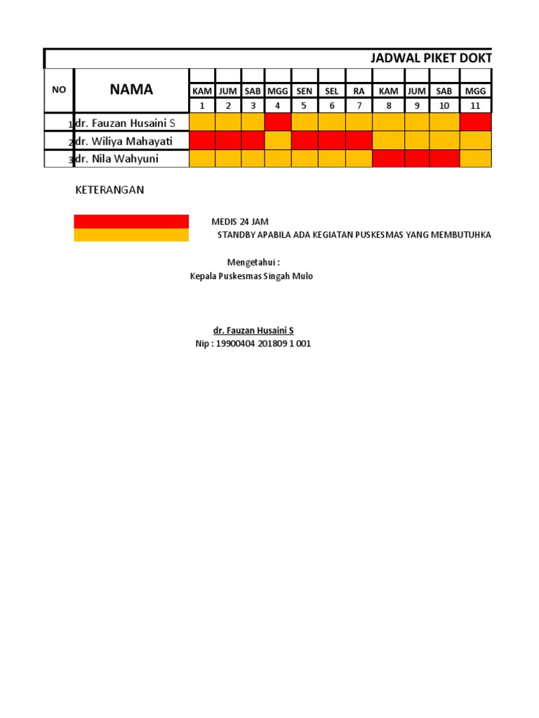 Jadwal Dokter Des 2022 | PDF