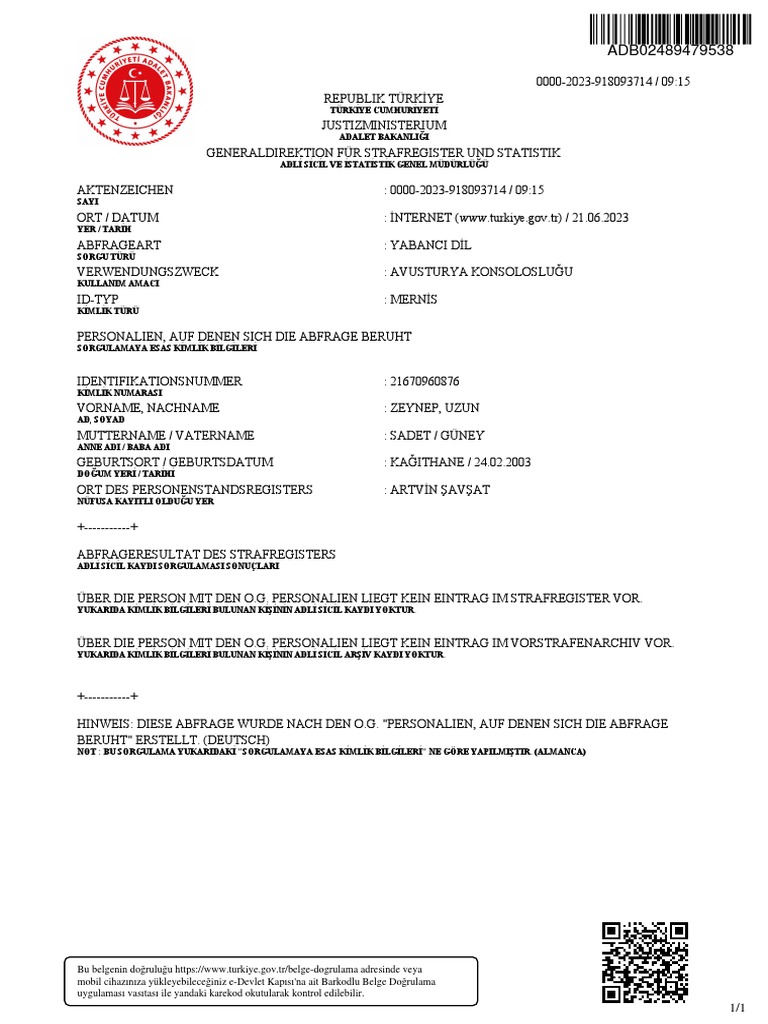 Adli Sicil Kaydi 2 | PDF