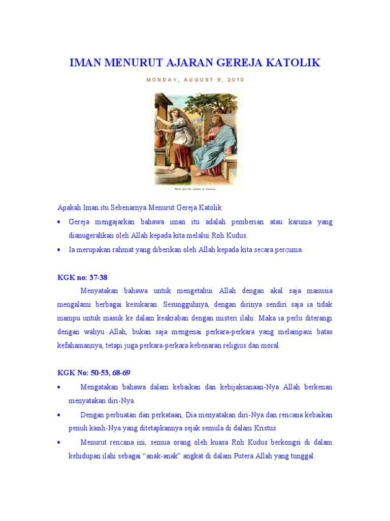 Iman Menurut Ajaran Gereja Katolik | PDF