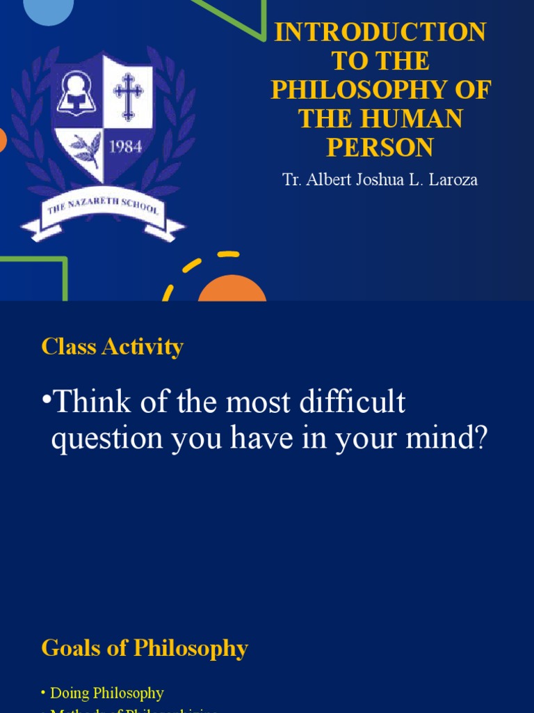 Introduction To The Philosophy of The Human Person - Lesson - Q1 ...