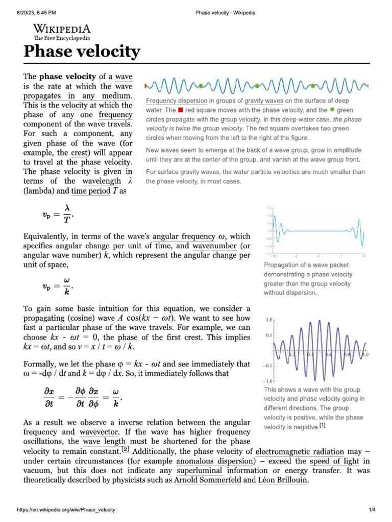 Phase Velocity | PDF