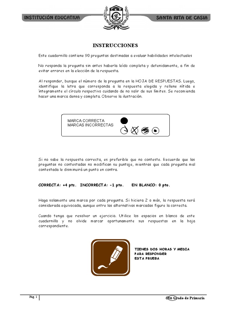 Modelo Del Examen 6° de Primaria-2019 | Descargar gratis PDF | Adjetivo | Adverbio