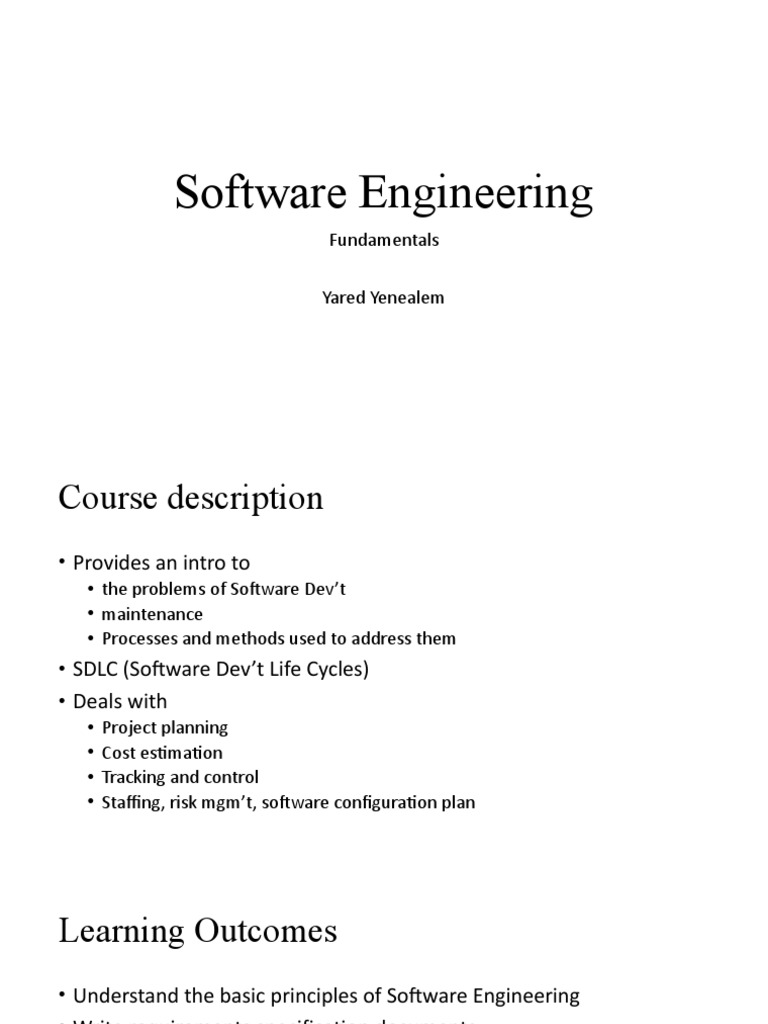 Fundamentals of Software Engineering | PDF