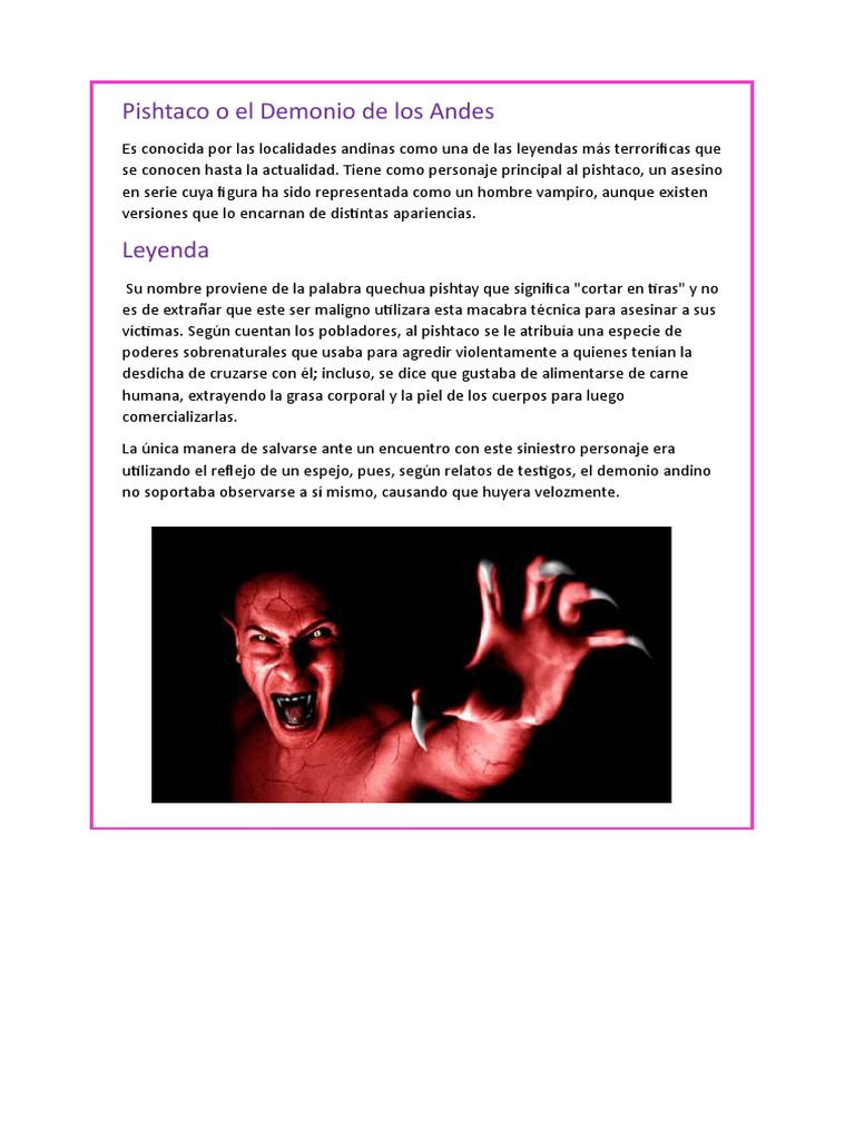 Pishtaco o El Demonio de Los Andes | PDF