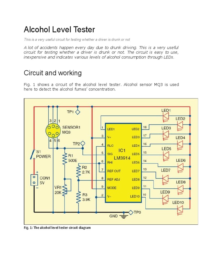 Alcohol Level Tester | PDF | Electrical Network | Printed Circuit Board